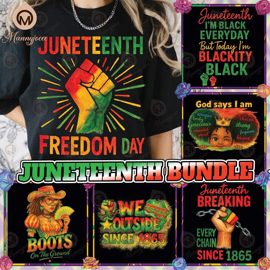 6 Designs Juneteenth Png Bundle, Juneteenth Freedom Day Png, We Outside ...