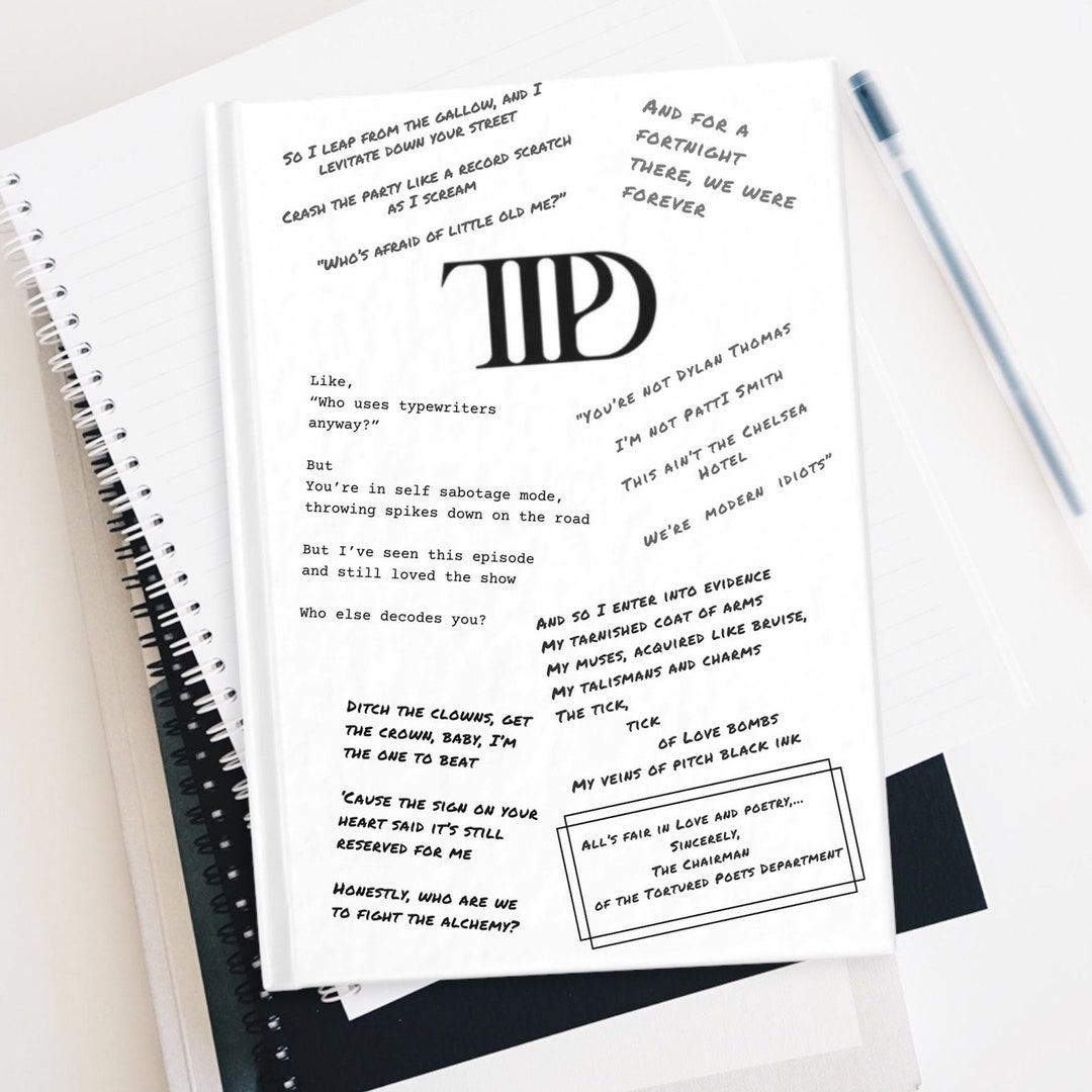 TTPD lyrics Inspired Journal - Etsy