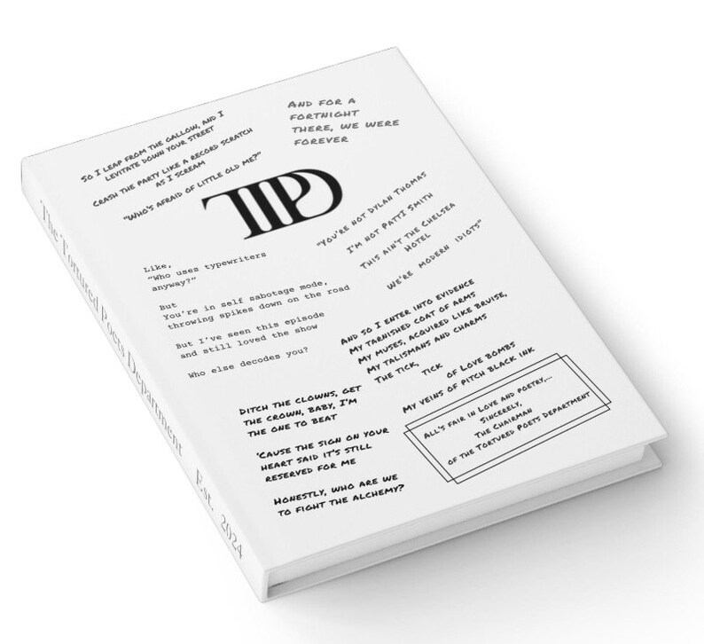 TTPD lyrics Inspired Journal - Etsy