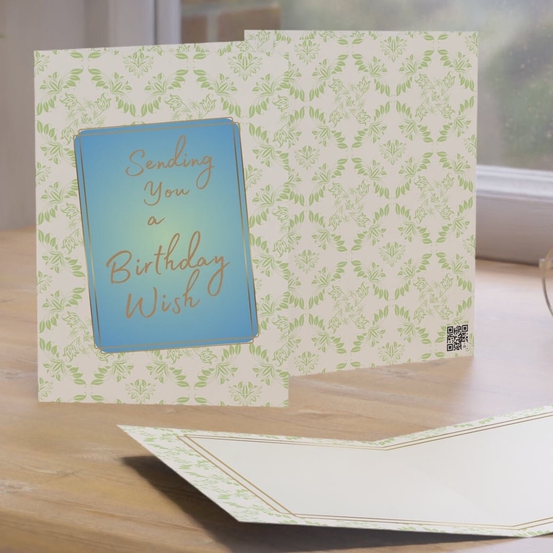 Birthday Wish green Greeting Cards 10 Pcs - Etsy