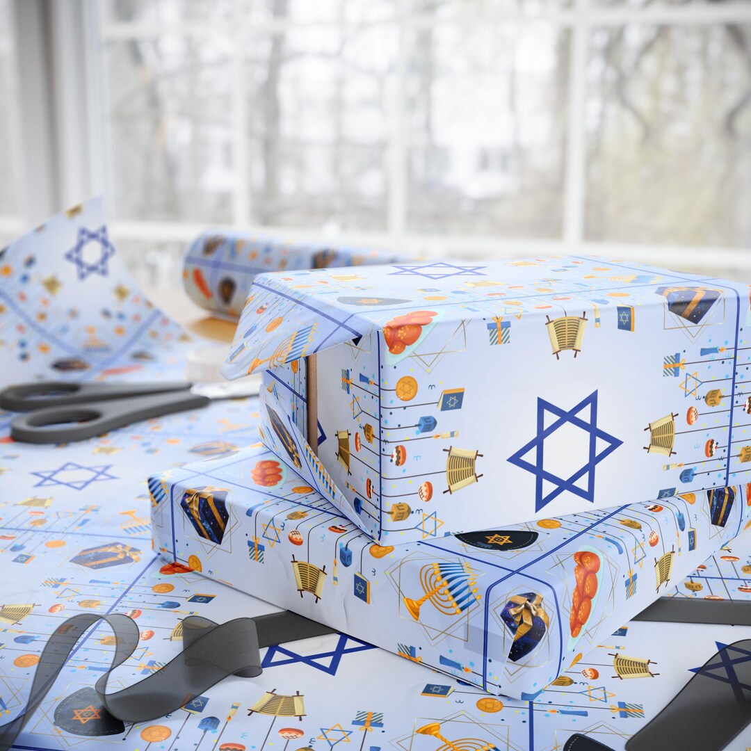 Hanukah Presents | Jewish Inspired | Wrapping Paper - Etsy