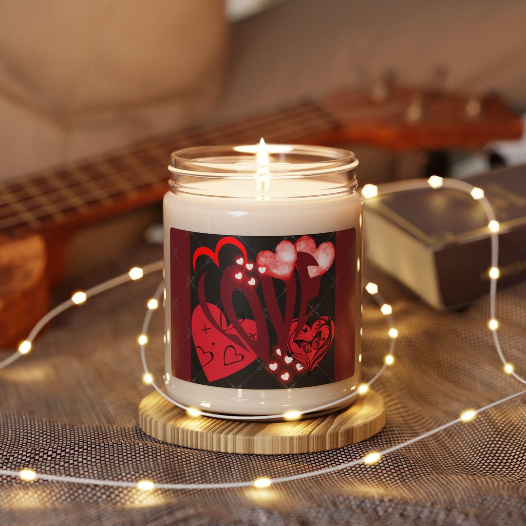 Heart Love Aroma Romance Candle | Scented Soy Candle (9 Oz) - Etsy
