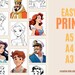 43 Character Coloring Pages in Cartoon Style - Instant Download ...