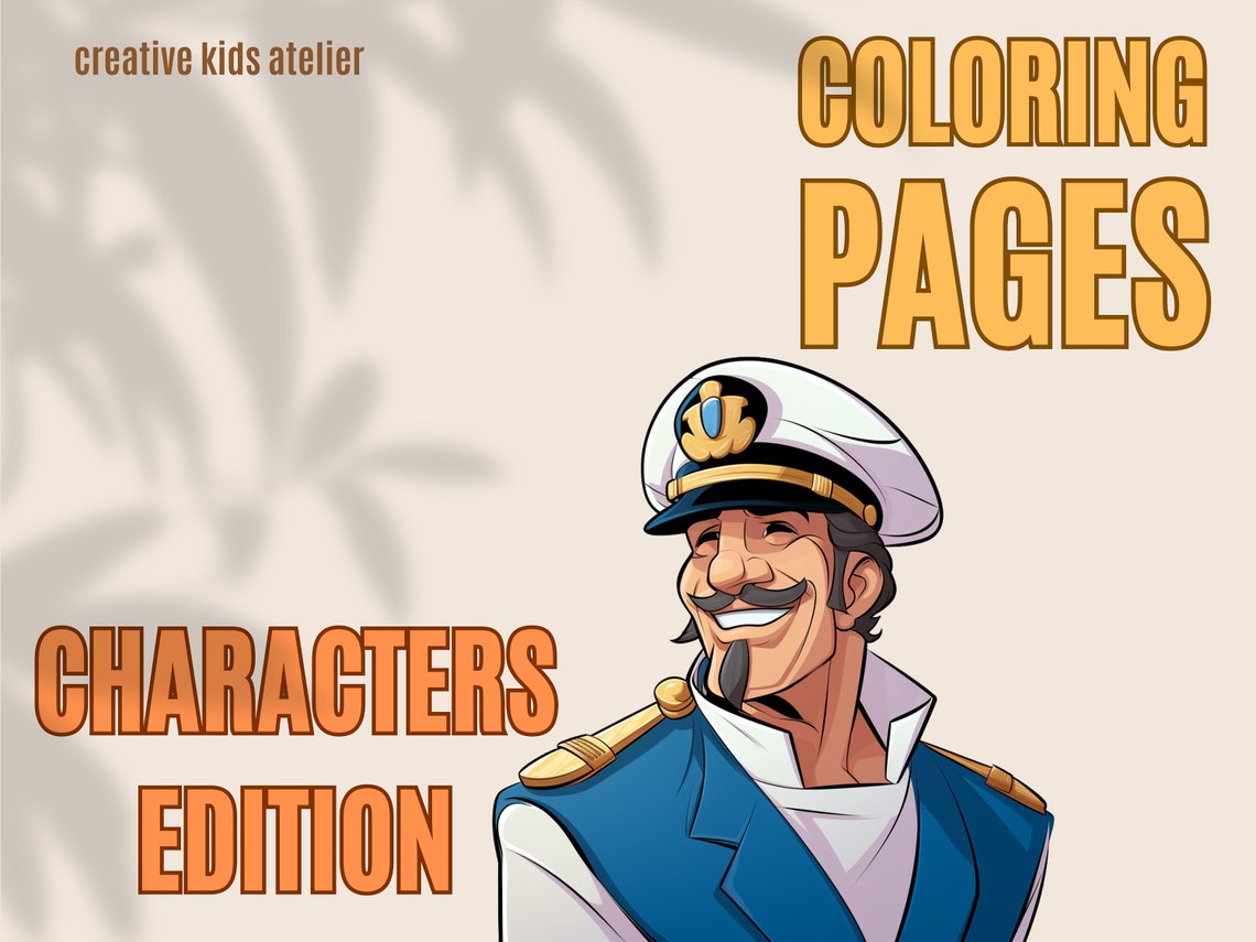 43 Character Coloring Pages in Cartoon Style - Instant Download ...