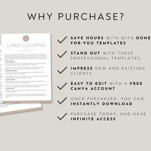 Land Clearing Contract Template, Editable Professional Agreement, Instant Download, Customizable ...