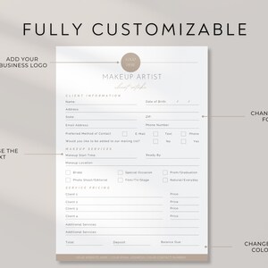 Makeup Artist Bundle, Makeup Contract Template, Bridal Makeup Client ...