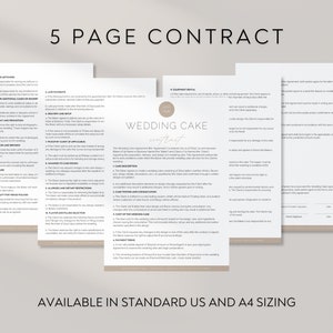 Editable Wedding Cake Contract Template, Wedding Cake Order Form ...