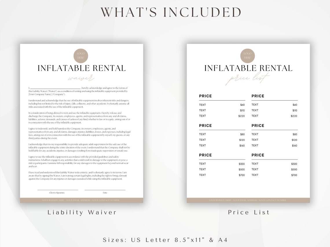 Inflatable Rental Agreement, Bounce House Contract, Bounce House ...