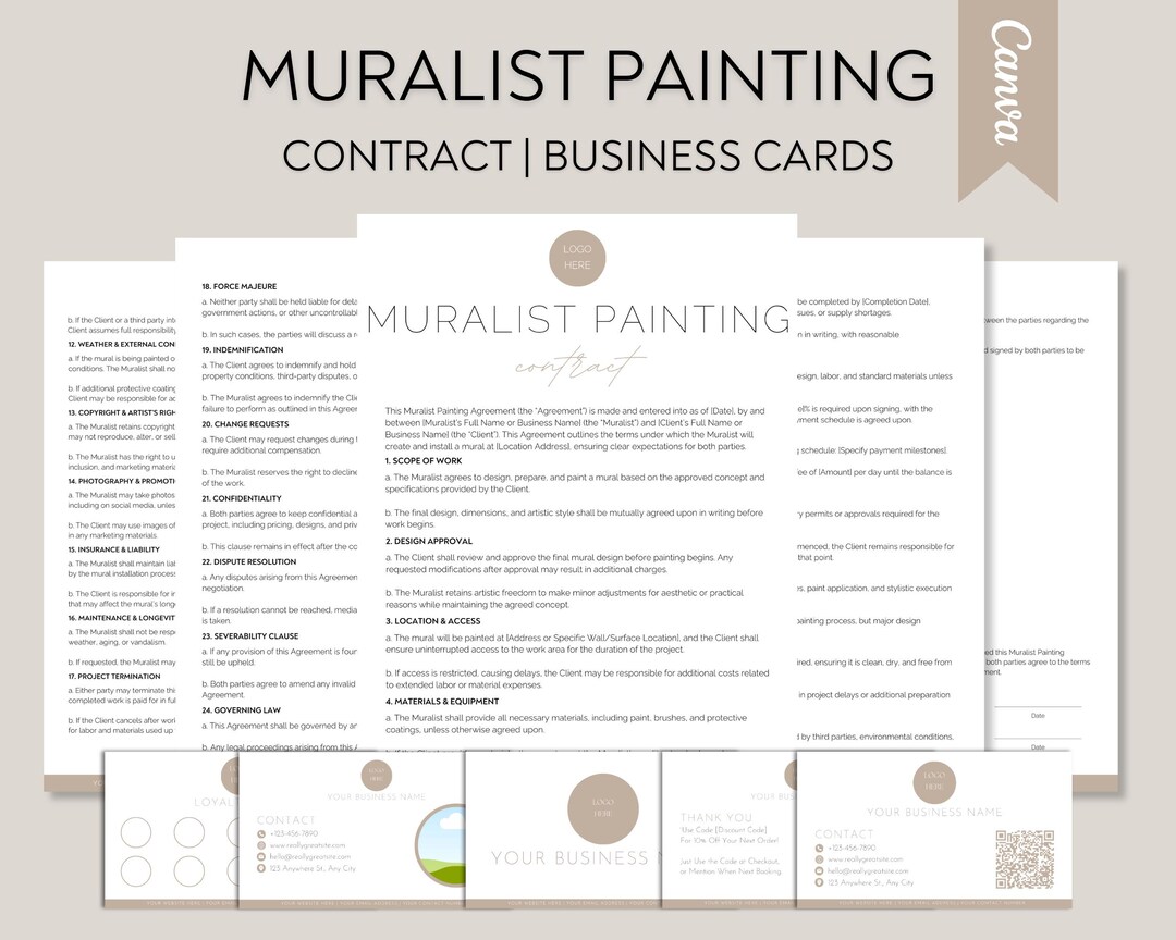 Editable Muralist Contract Template, Mural Agreement, Custom Wall Art ...