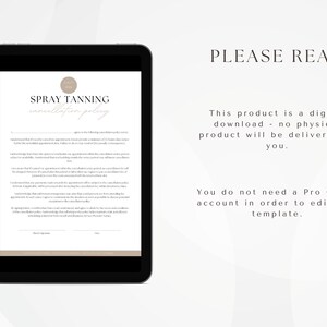 Spray Tan Forms, Editable Spray Tan Templates, Spray Tanning ...