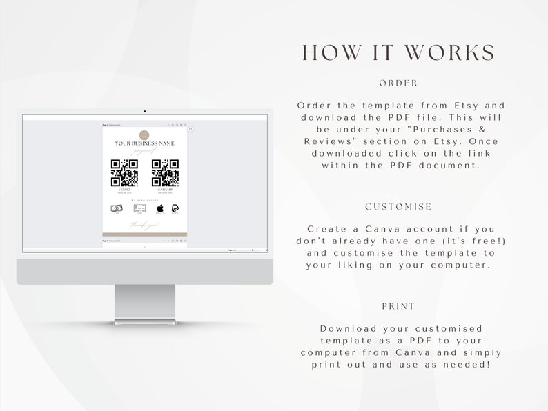 Editable QR Code Sign Templates, Printable Scan to Pay Bundle, Social ...
