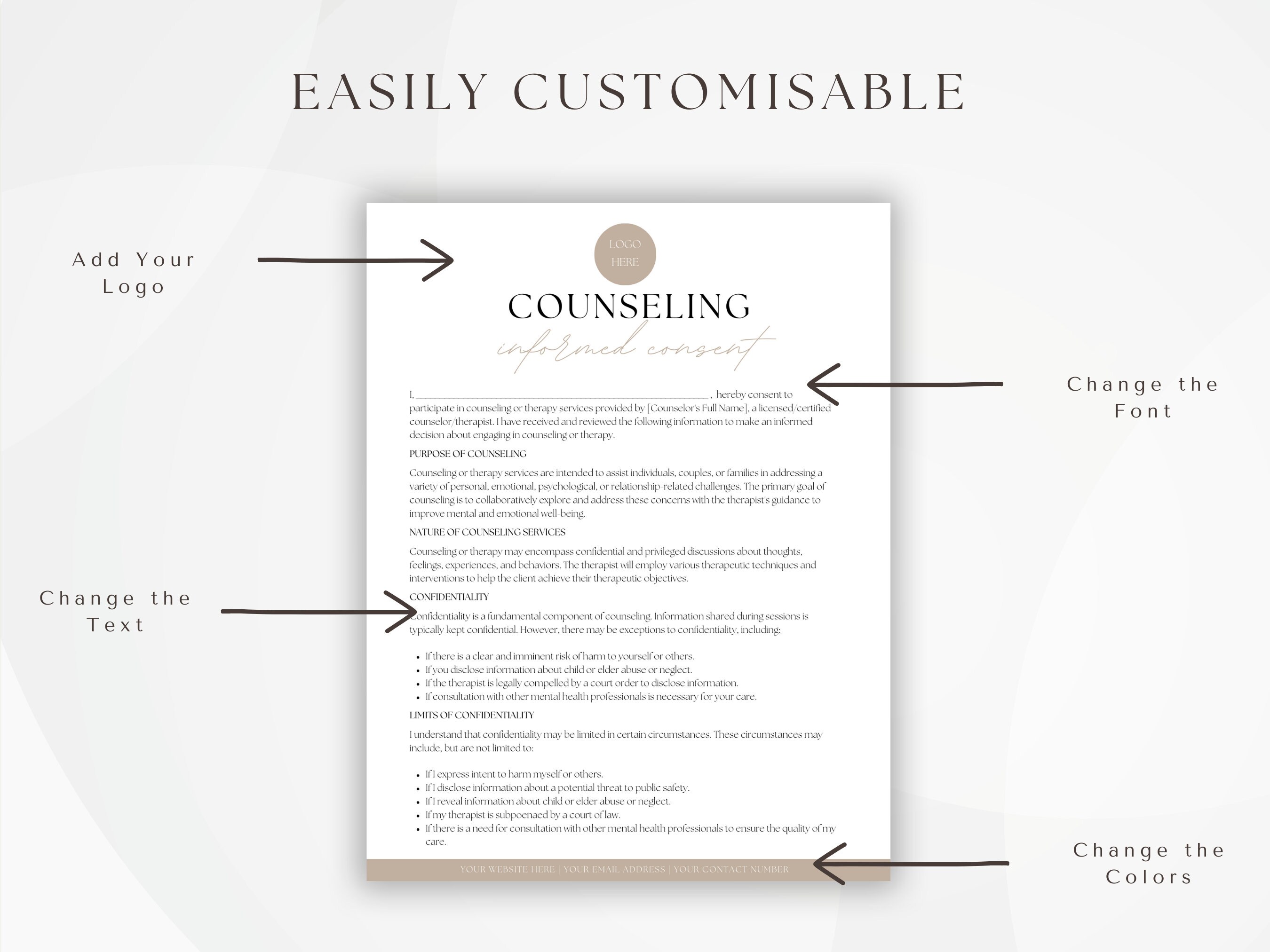 Counseling Forms Bundle, Mental Health Client Intake, Informed Consent ...