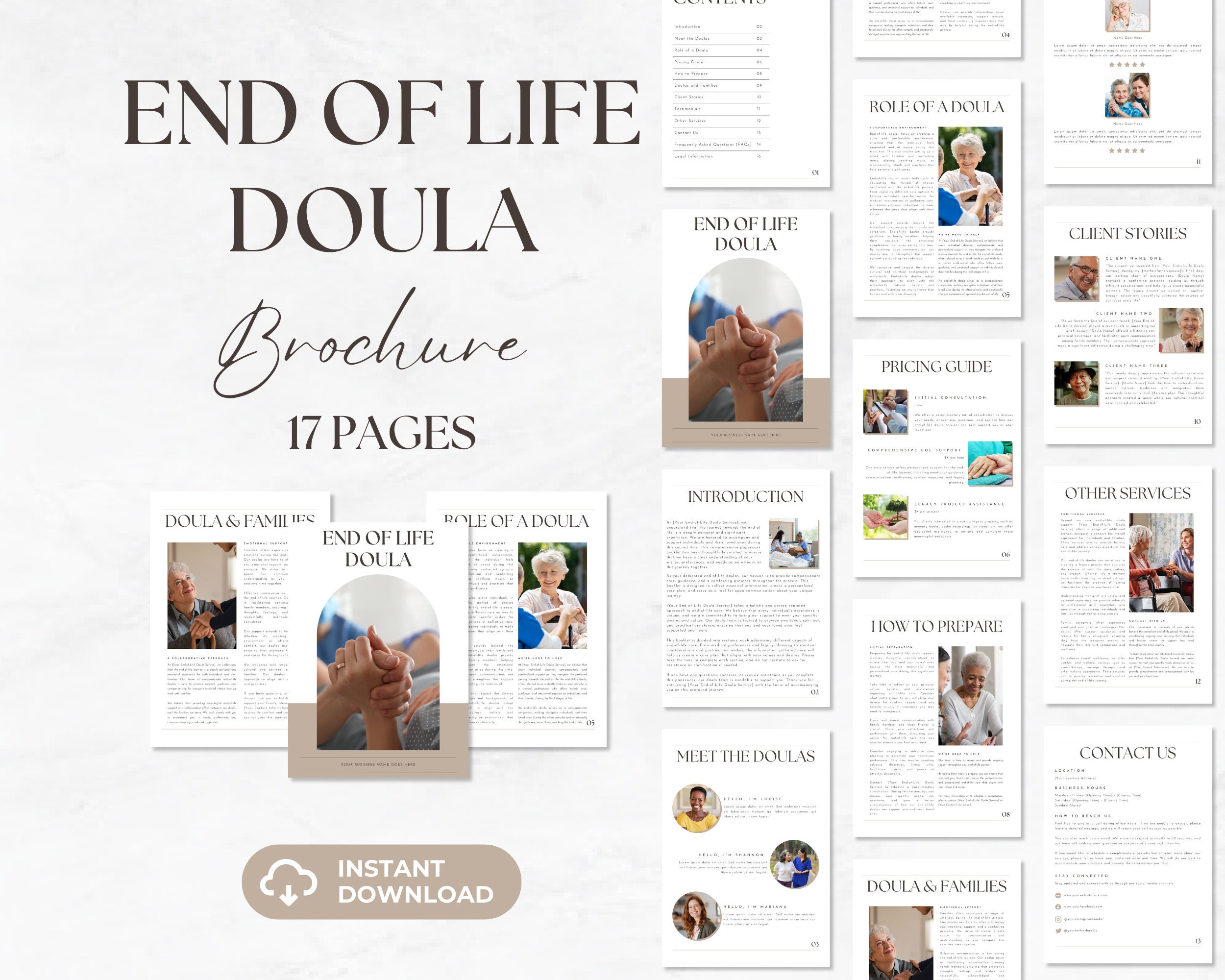 End of Life Doula Brochure, Death Midwife Flyer, Doula FAQ Forms, EOL ...