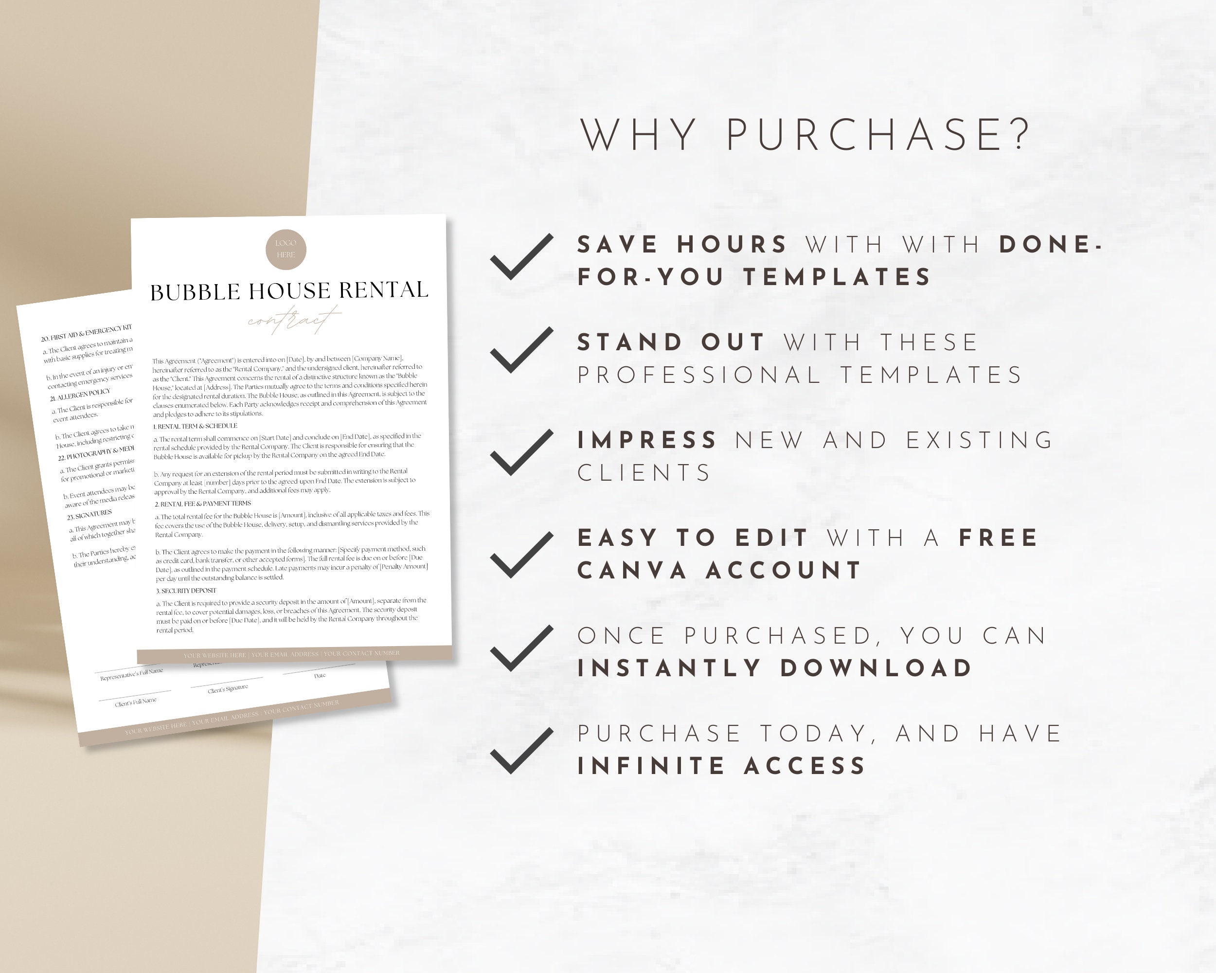 Bubble House Rental Contract, Editable Inflatable Rental Agreement ...