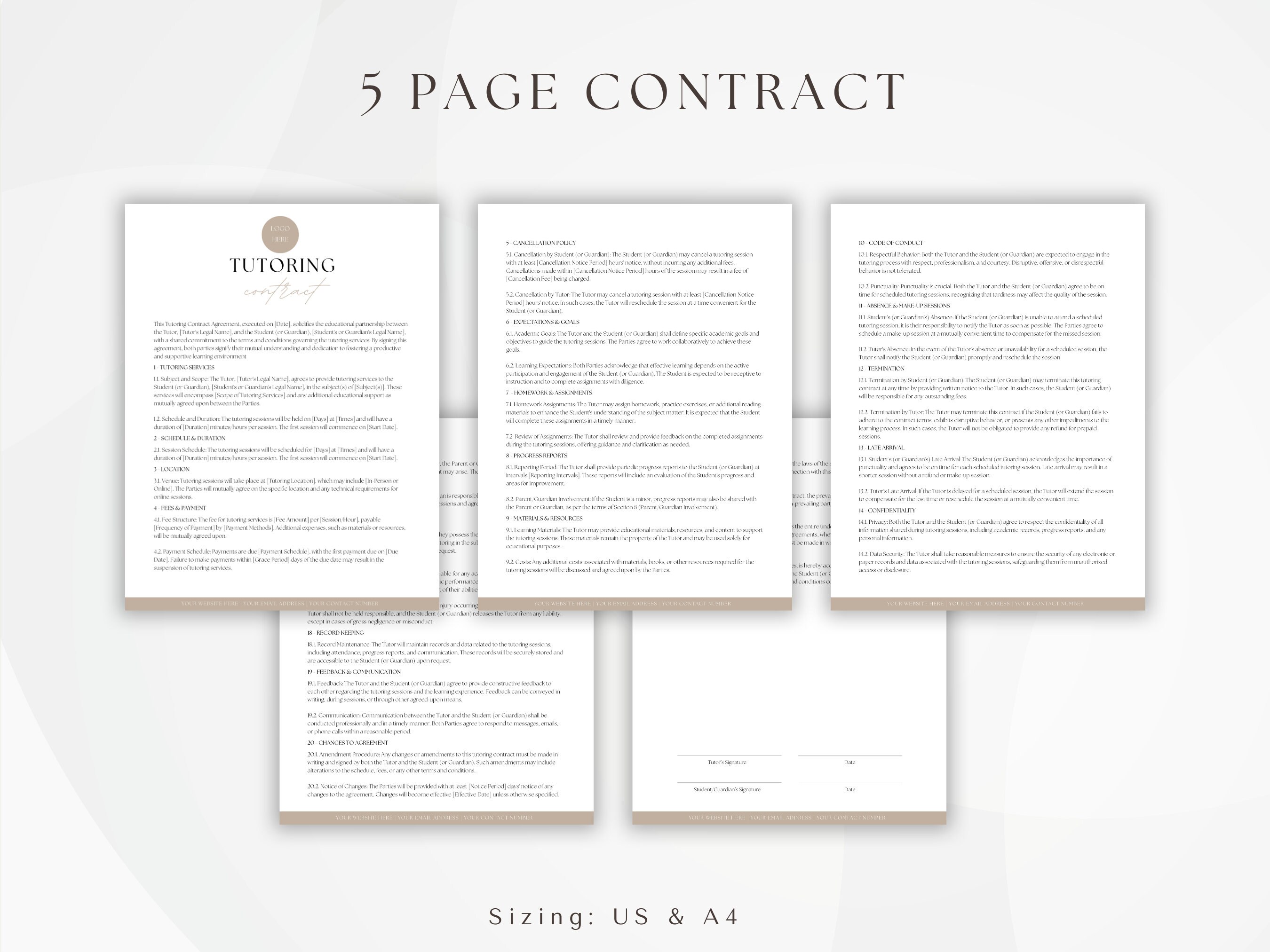 Tutoring Contract, Tutoring Services Agreement Template, Teaching ...