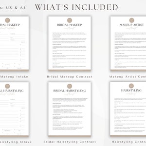 Hair & Makeup Contract Forms, Bridal Client Intake, Consent Forms, MUA ...