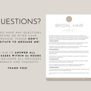 Editable Bridal Hair Contract Template, Bridal Hairstylist Contract ...
