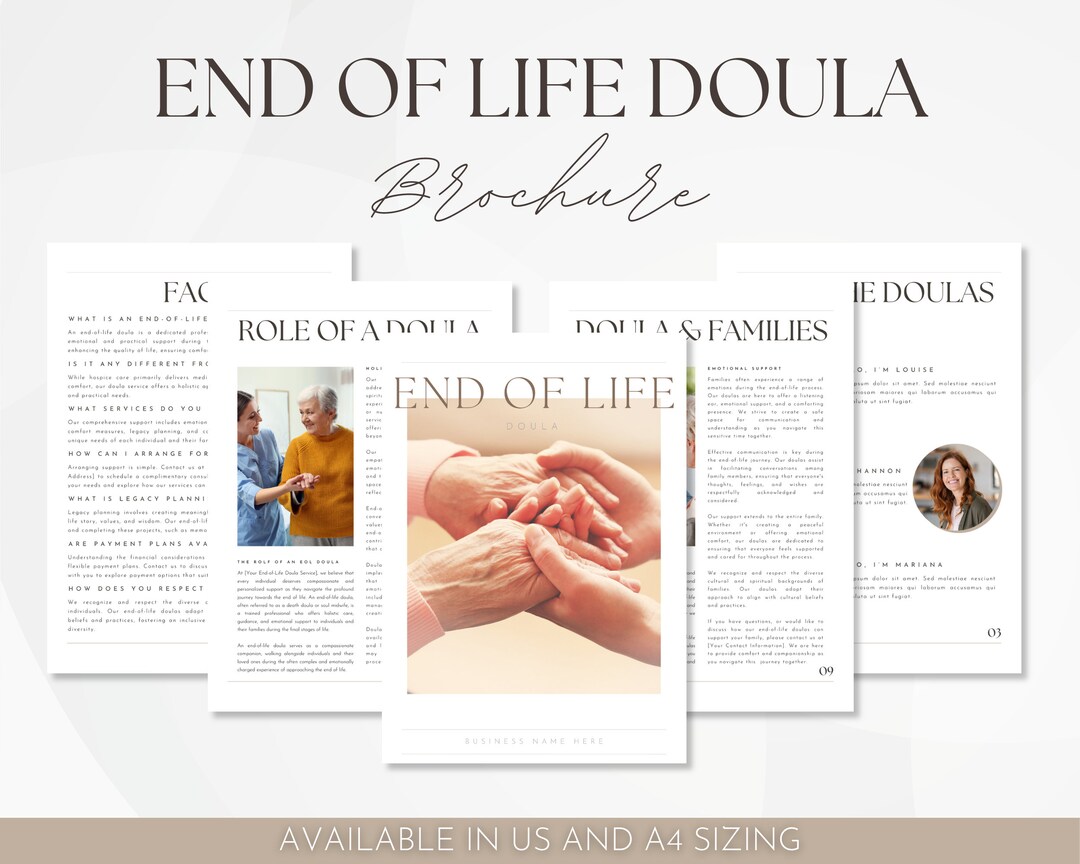 End of Life Doula Brochure, Death Midwife Flyer, Doula FAQ Forms, EOL ...