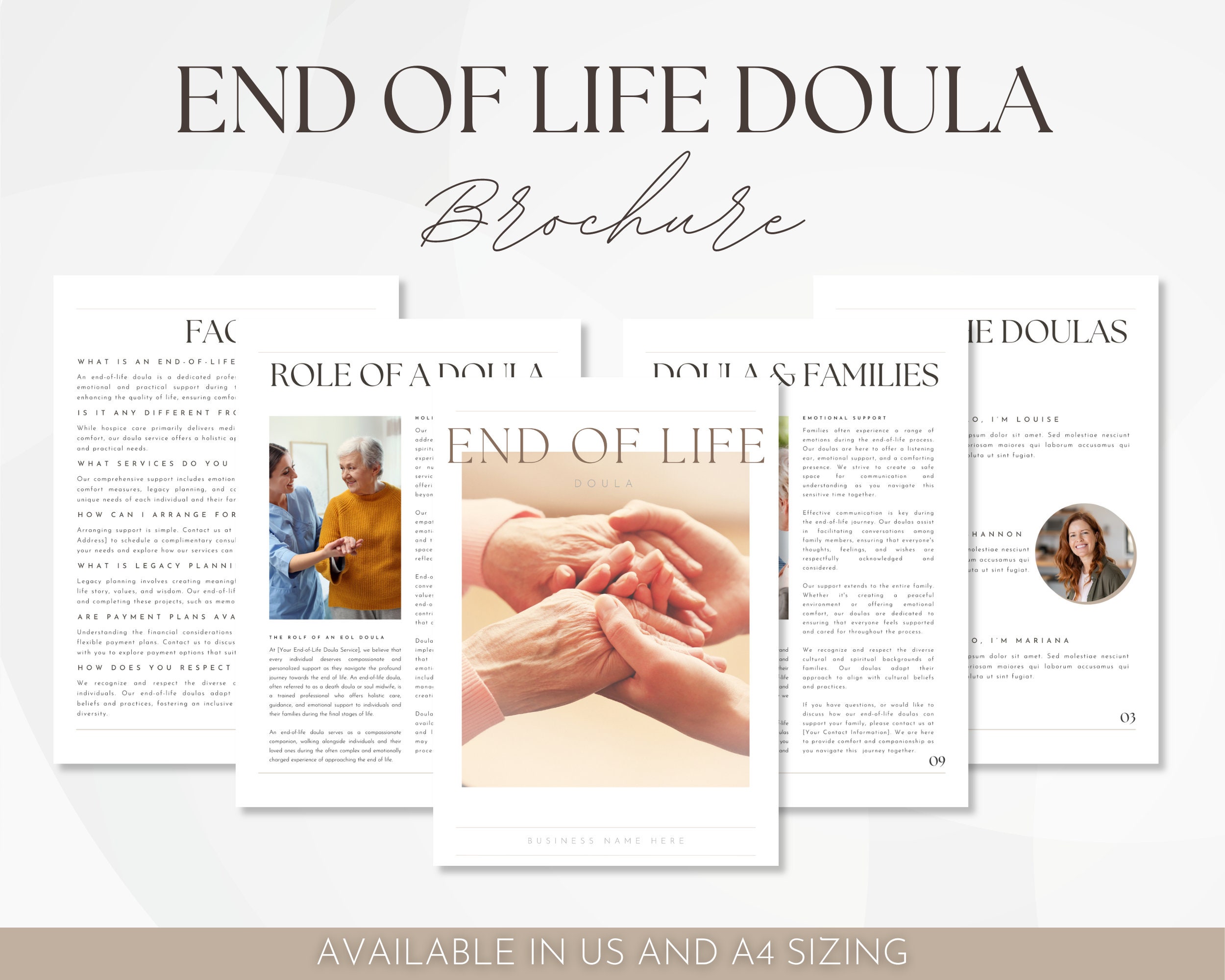End of Life Doula Brochure, Death Midwife Flyer, Doula FAQ Forms, EOL ...
