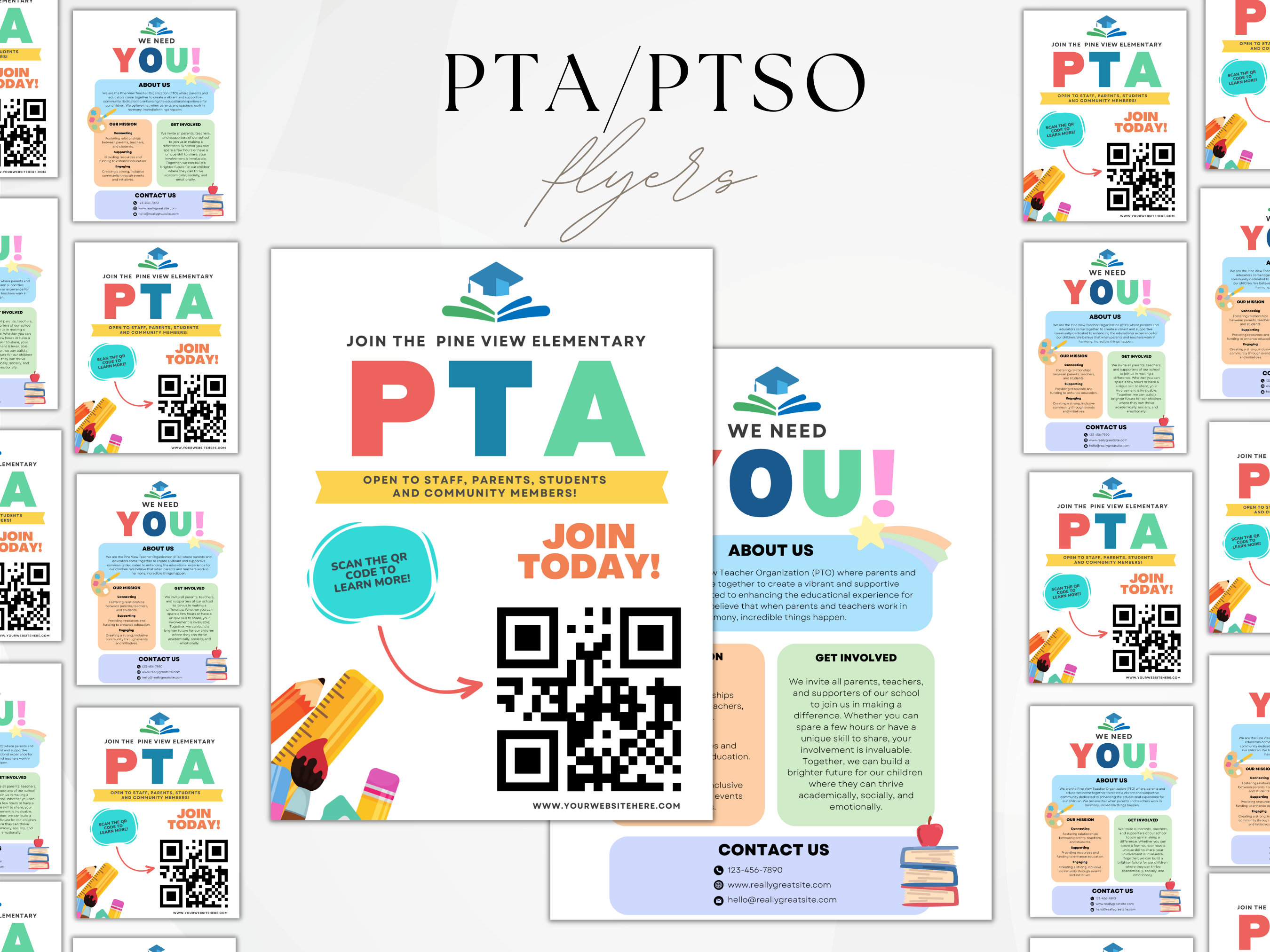 Editable PTA Flyer Template PTO Membership Flyers School - Etsy