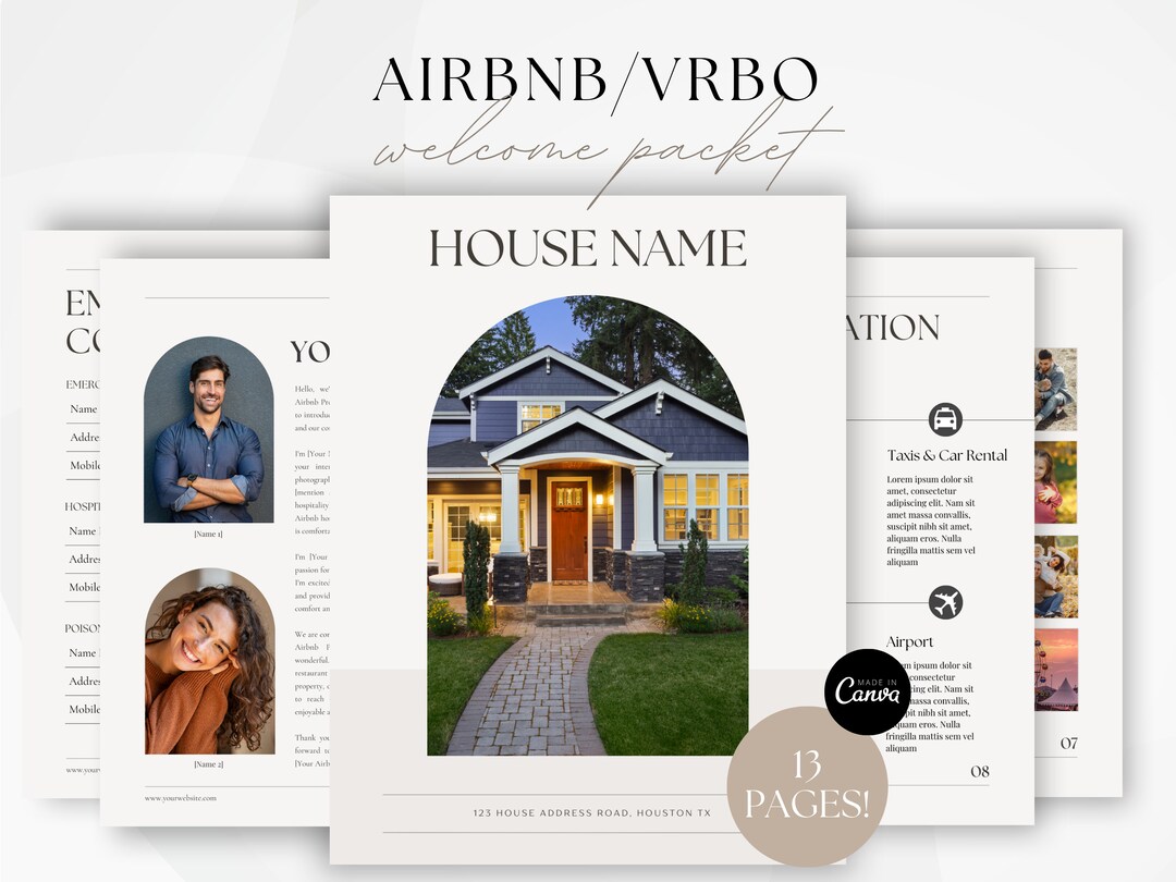 Airbnb Welcome Packet, VRBO Host Bundle Template, Editable Airbnb ...
