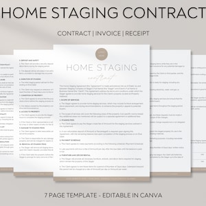 Home Staging Contract, Home Staging Services Agreement, Editable ...