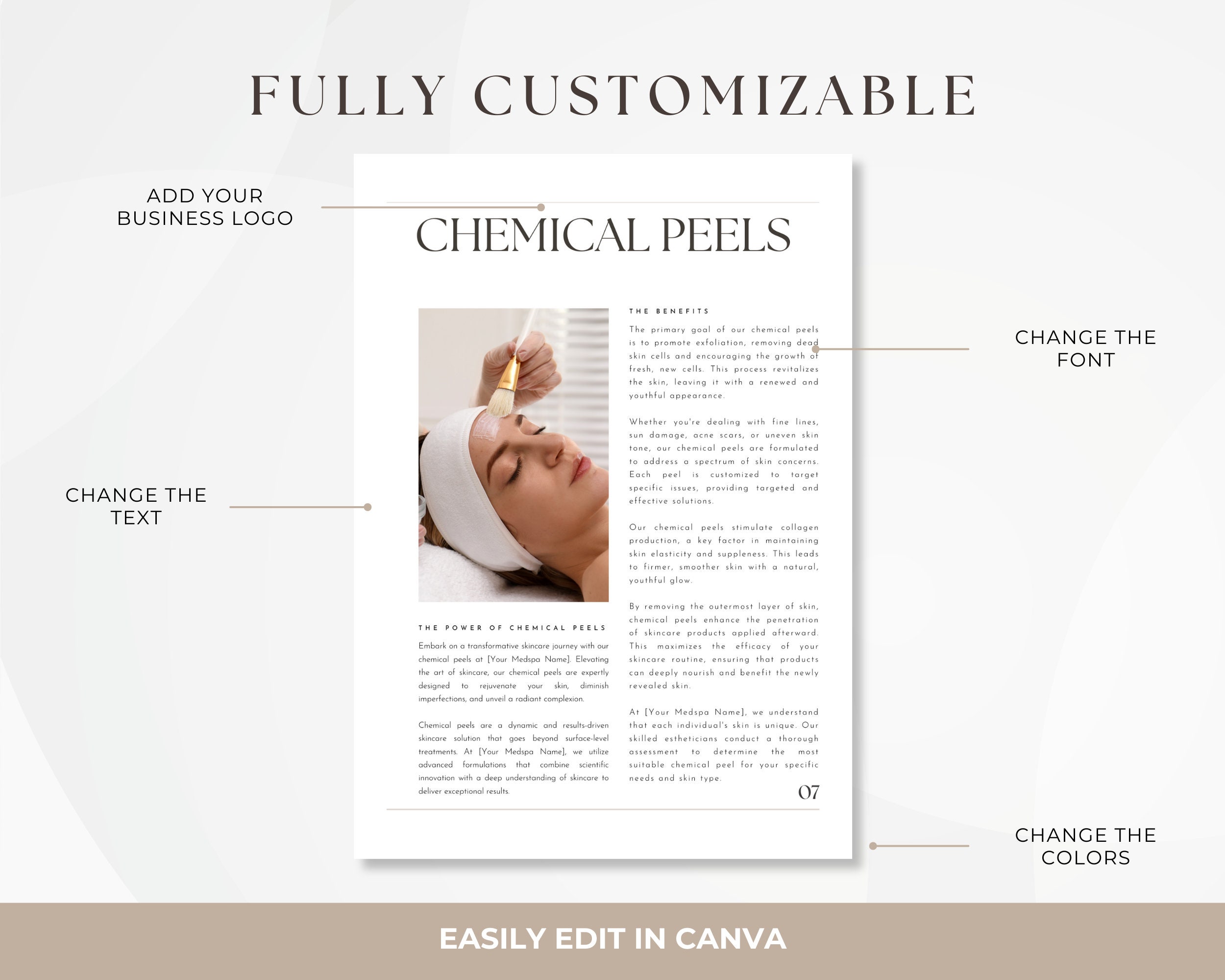 Medspa Brochure, Medical Far Flyers, Chemical Peel Pamphlet, Derma ...