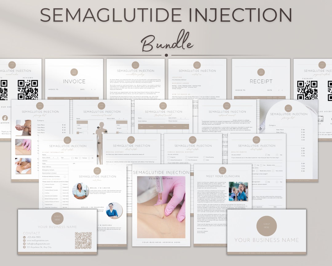 Semaglutide Forms, Fat Loss Injections, Weight Loss Consent, Med Spa ...