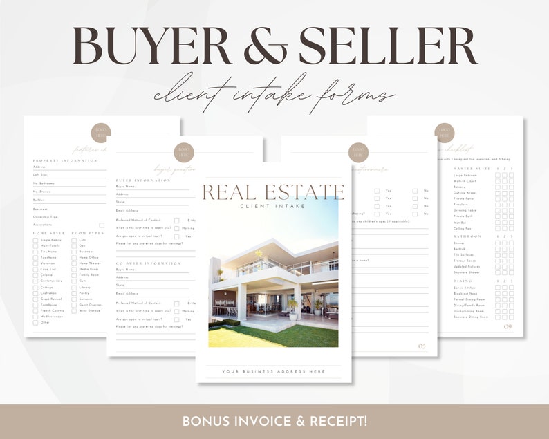 Buyer & Seller Client Intake Forms, Real Estate Client Questionnaire ...