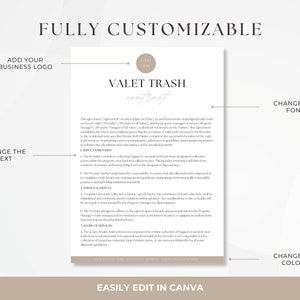 Valet Trash Contract, Editable Waste Removal Services Agreement ...
