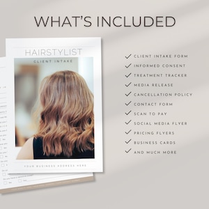 Hairstylist Bundle Forms Template, Editable Hairstylist Client Intake ...