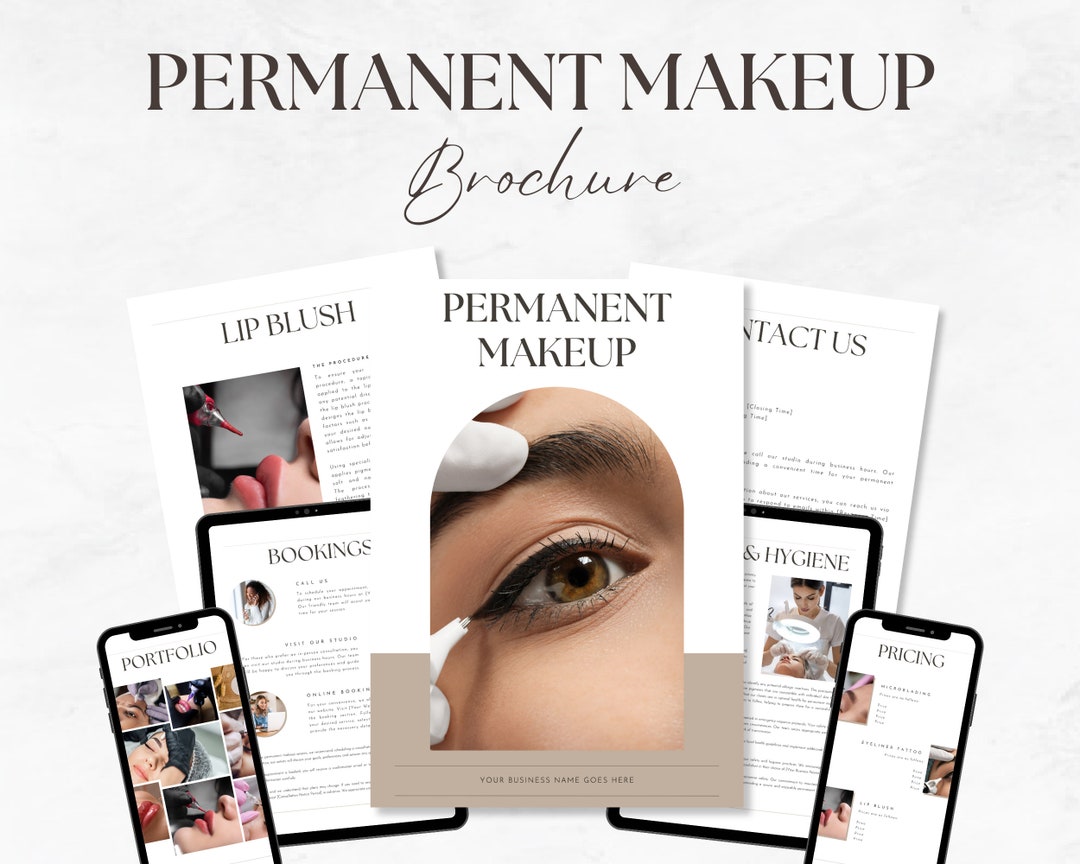Pmu Brochure, Permanent Makeup Flyer, Microblading Faq Templates, Pmu