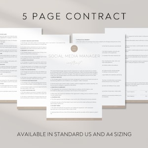 Freelance Social Media Manager Contract, Editable Social Media ...