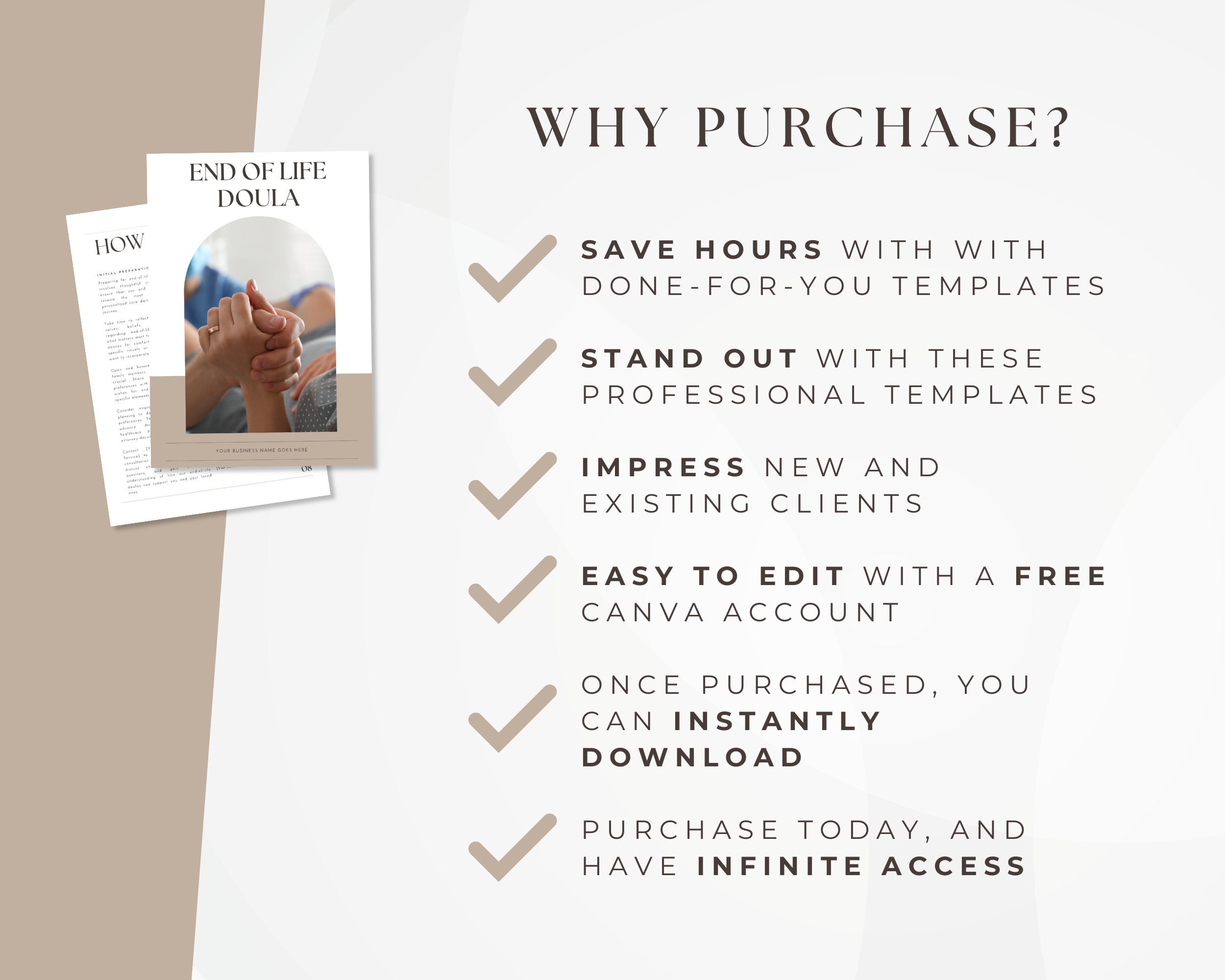End of Life Doula Brochure, Death Midwife Flyer, Doula FAQ Forms, EOL ...