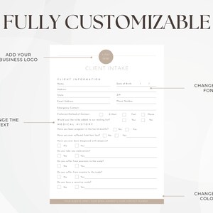 Hairdressing Client Intake Forms Bundle, Editable Hairstyling Informed ...