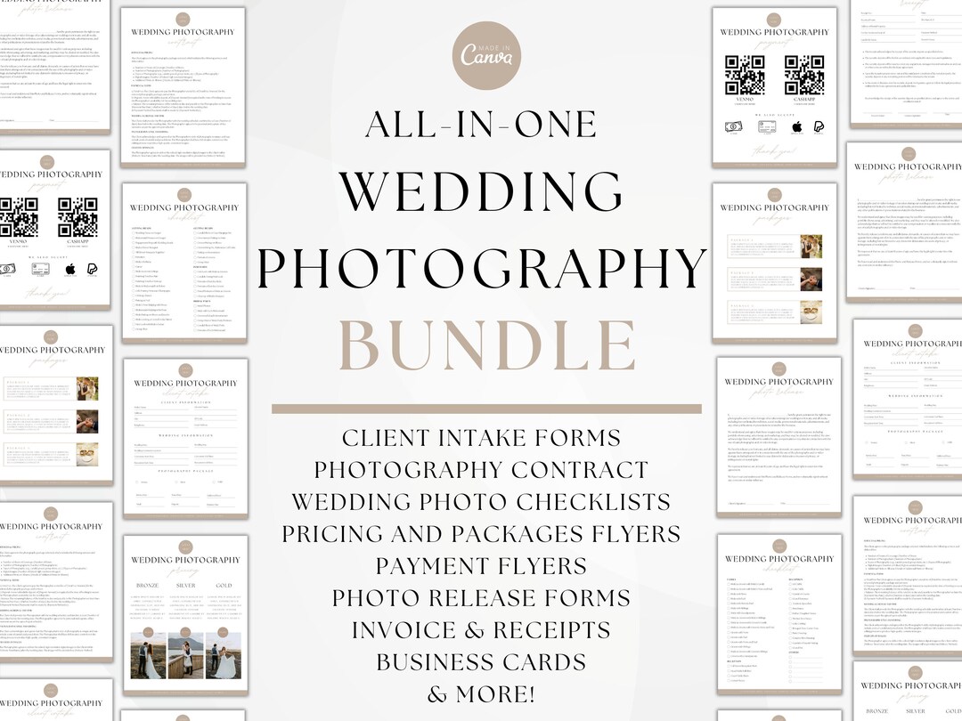 Wedding Photography Forms Bundle, Contract for Photographers ...