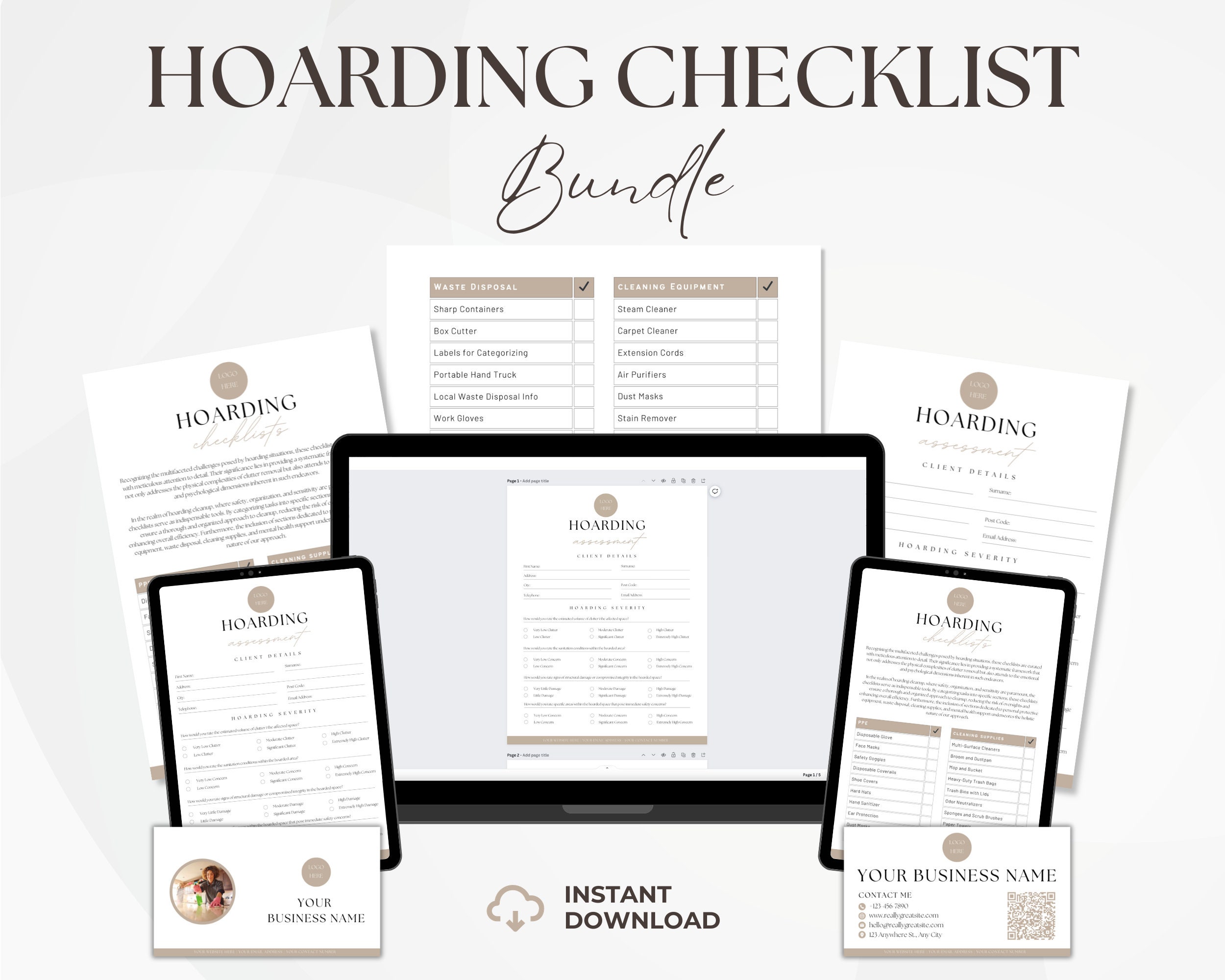 Hoarding Checklist Bundle, Editable Hoarder Assessment Template, Hoarding Severity Checklist ...