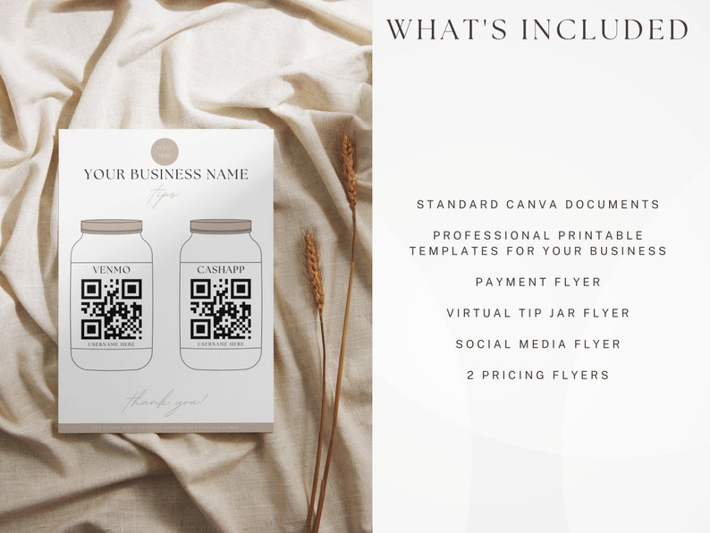 Editable QR Code Sign Templates, Printable Scan to Pay Bundle, Social ...