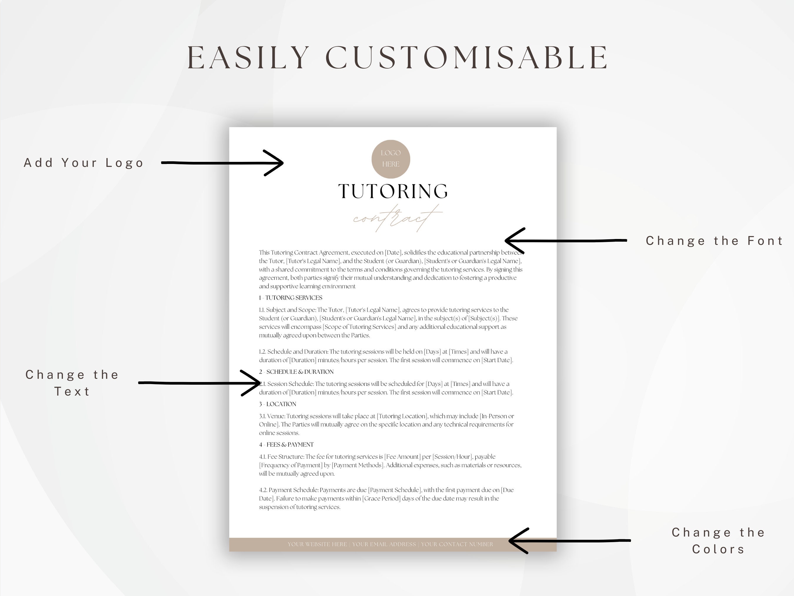 Tutoring Contract, Tutoring Services Agreement Template, Teaching ...
