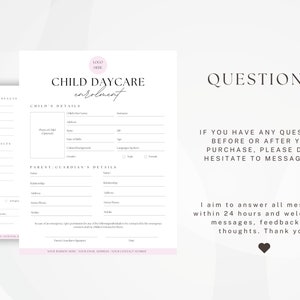 Editable Daycare Contract, Home Daycare Contract, Daycare Agreement ...