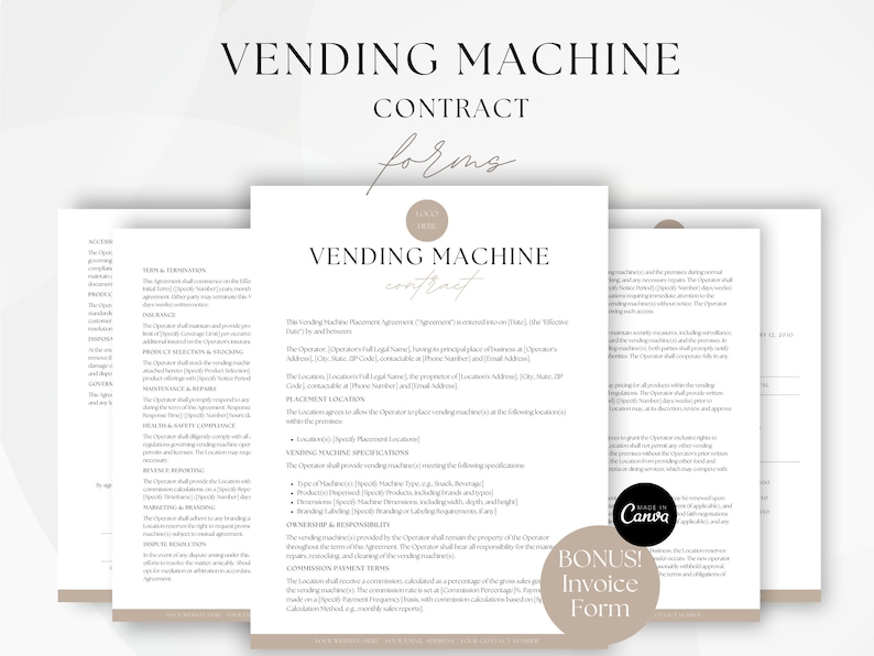 Vending Machine Contract, Vending Machine Services Agreement Template ...