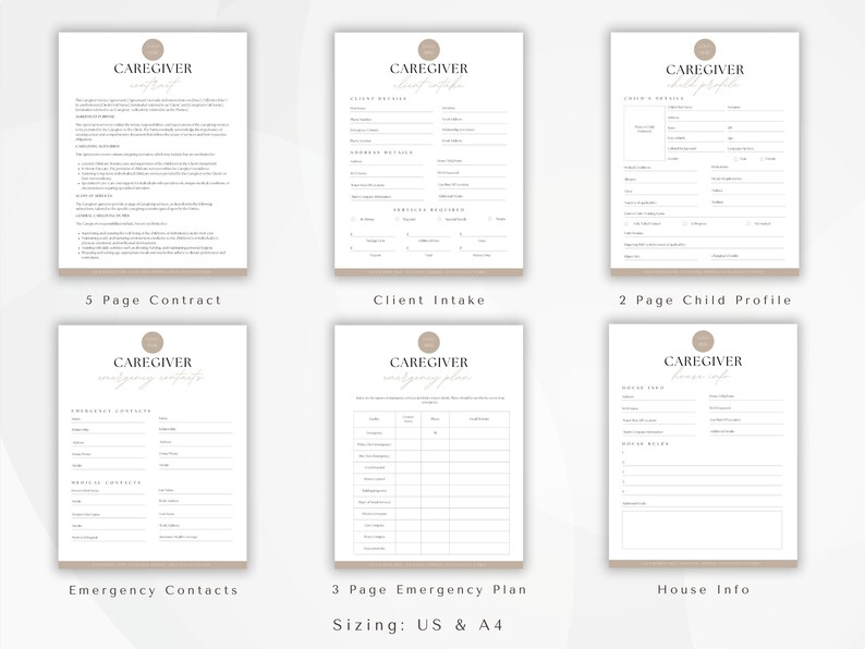 Babysitter Forms Bundle, Caregiver Contract Agreement, Nanny Services ...