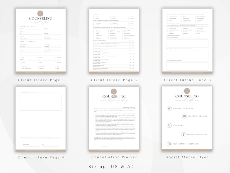 Counseling Forms Bundle, Mental Health Client Intake, Informed Consent ...