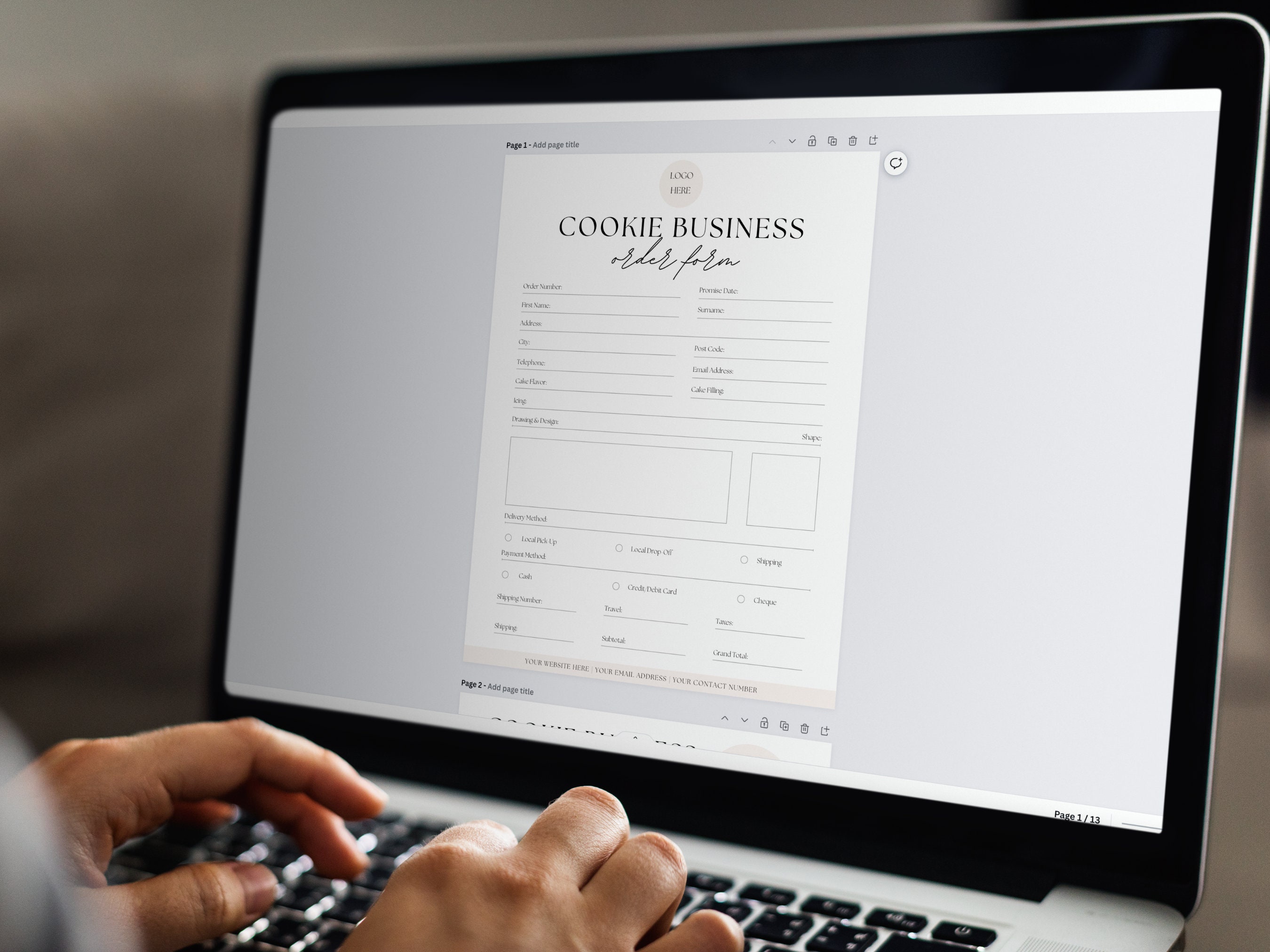 Cookie Business Forms Bundle, Bakery Order Forms, Cookie Care Card ...