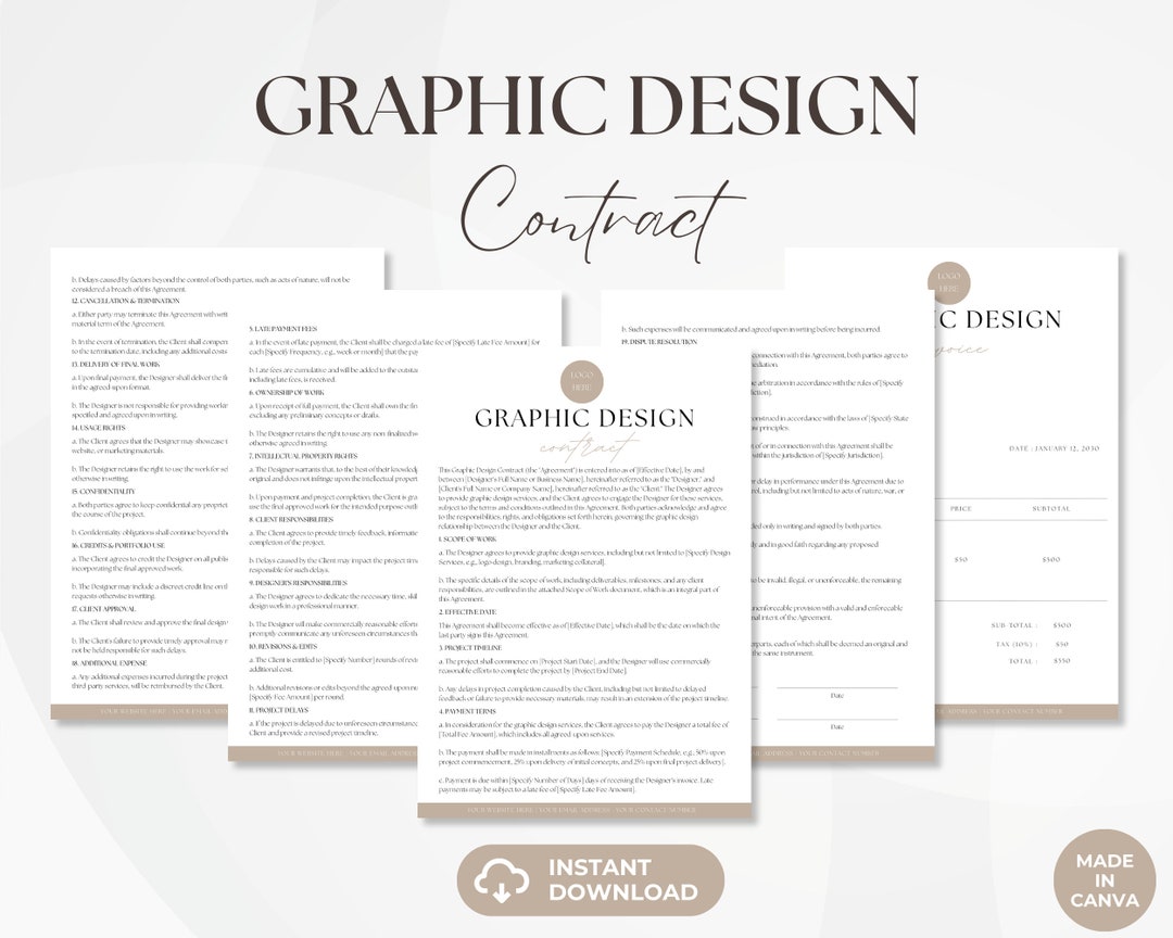 Graphic Design Contract, Freelance Graphic Designer Services Agreement ...