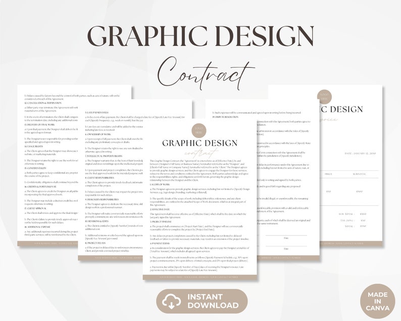 Graphic Design Contract, Freelance Graphic Designer Services Agreement ...