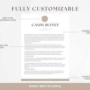 Candy Buffet Contract, Editable Dessert Table Services Agreement ...