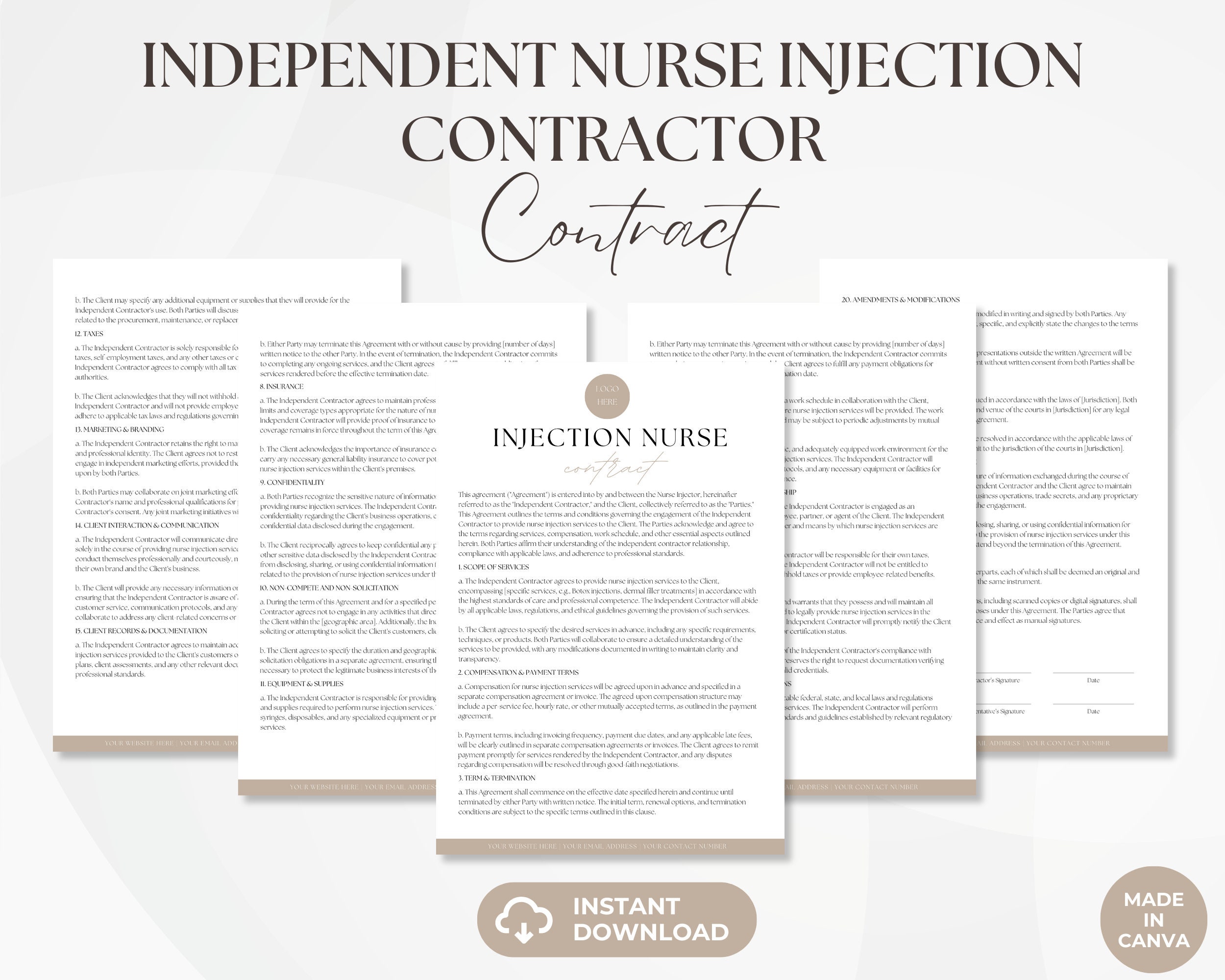 Independent Nurse Injector Contract, 1099 Services Agreement ...