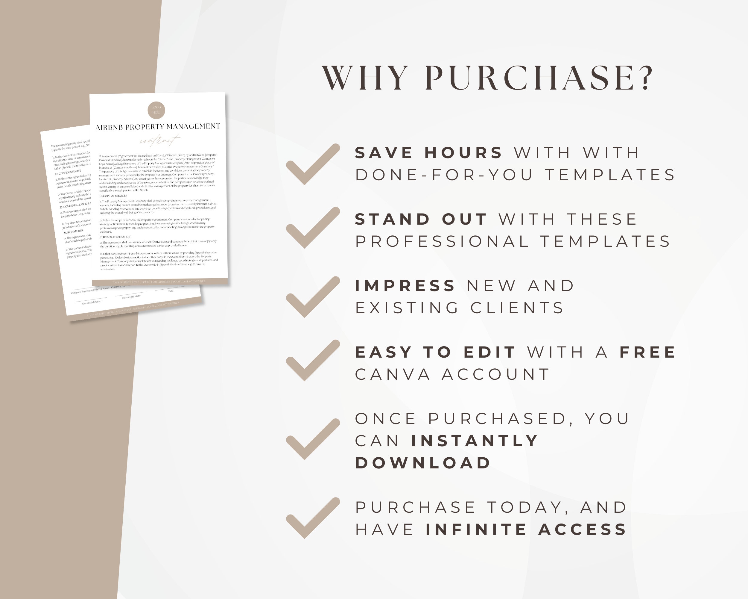 Airbnb Property Management Contract, Editable VRBO Short-term Rental ...