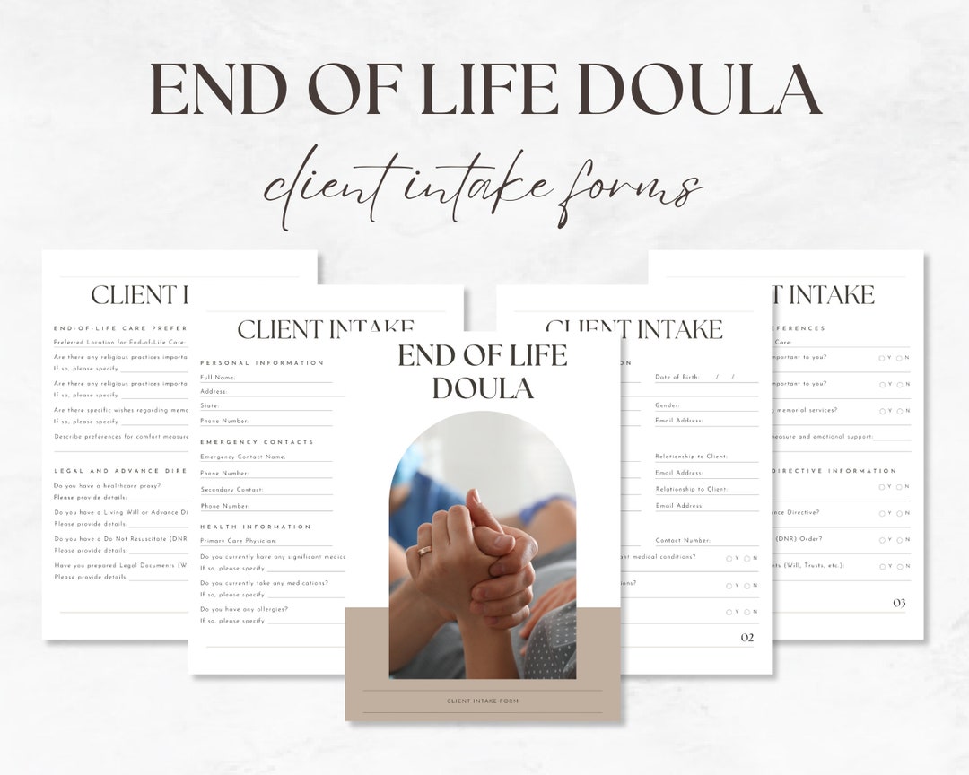 End of Life Doula Client Intake Forms, EOL Doula Business Forms, Death ...